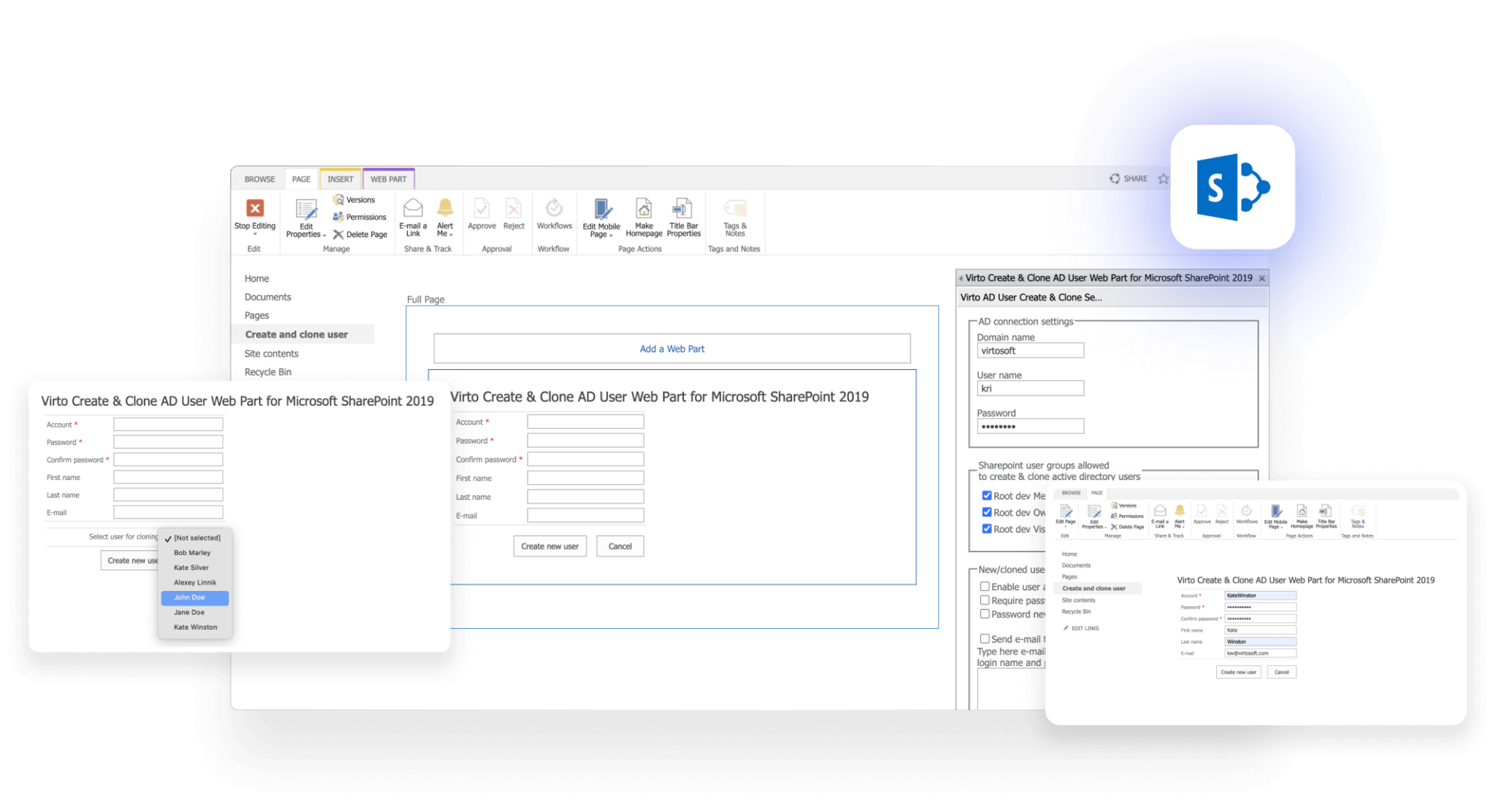 Virto Active Directory Create And Copy User Web Part Try Now