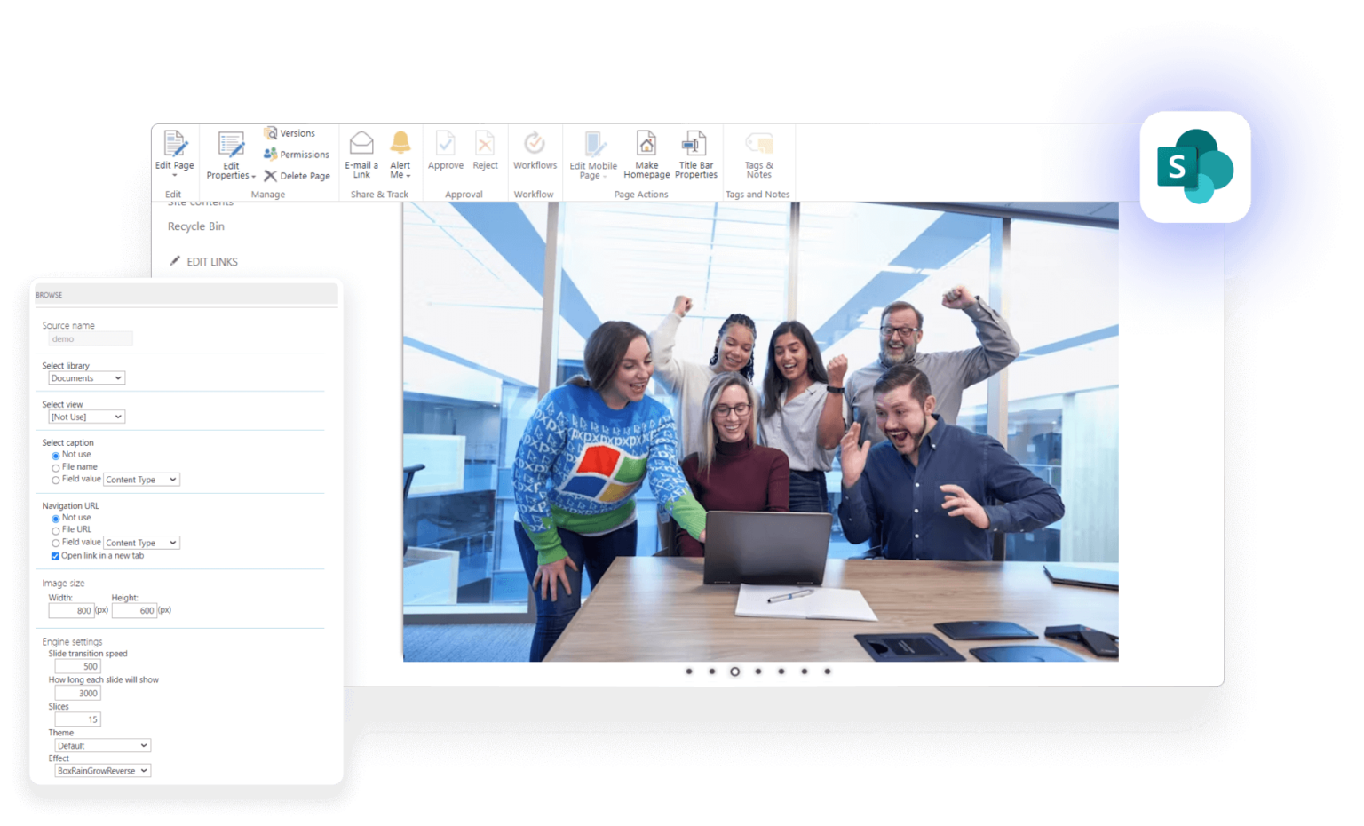 Virto Slideshow & Image Carousel App for SharePoint Online