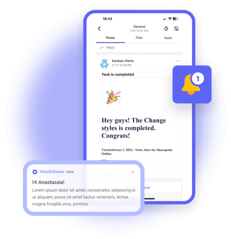 Virto Notifications & Reminders App for Microsoft Teams