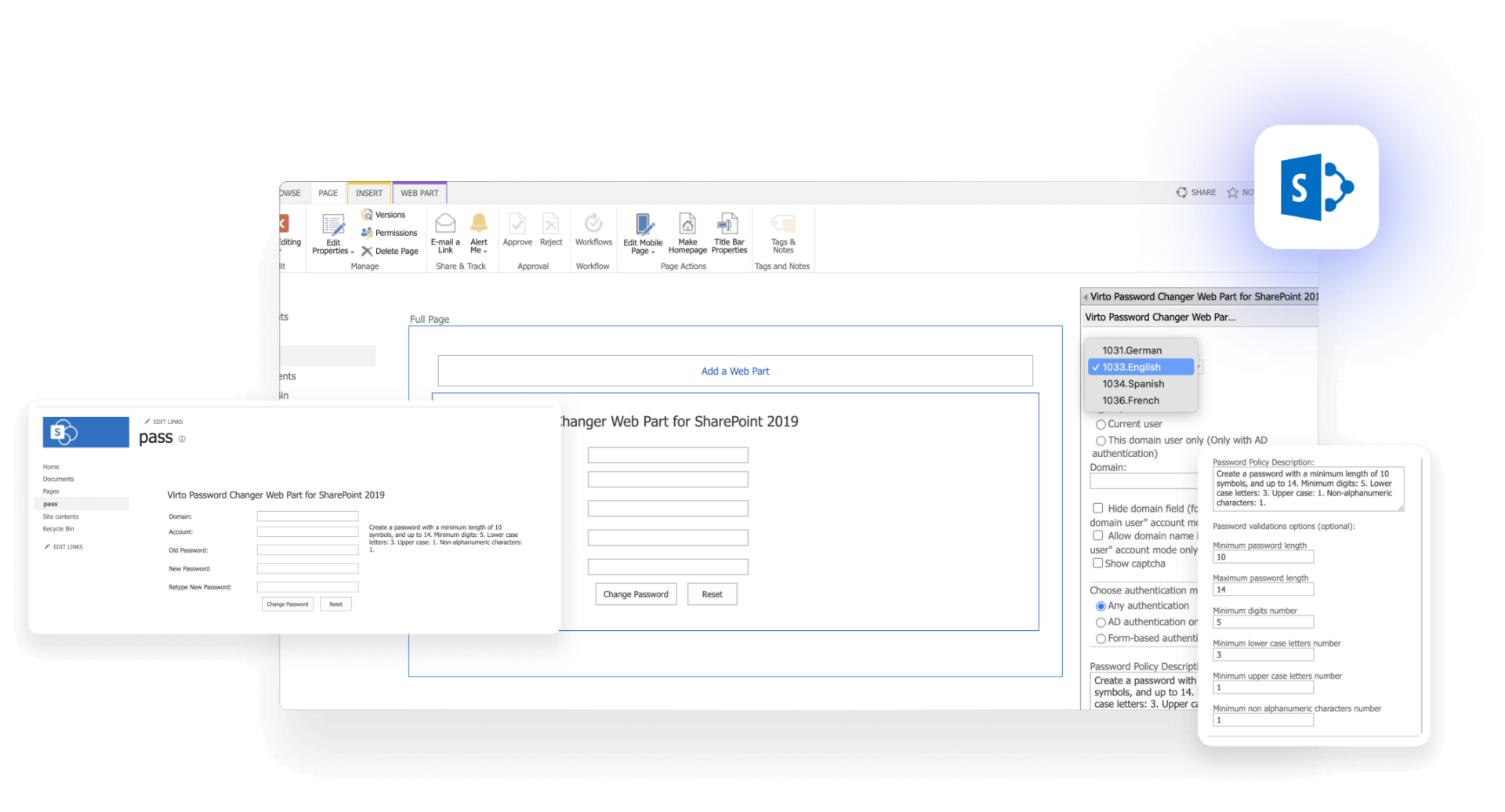 Virto Password Change Web Part for SharePoint | Try now