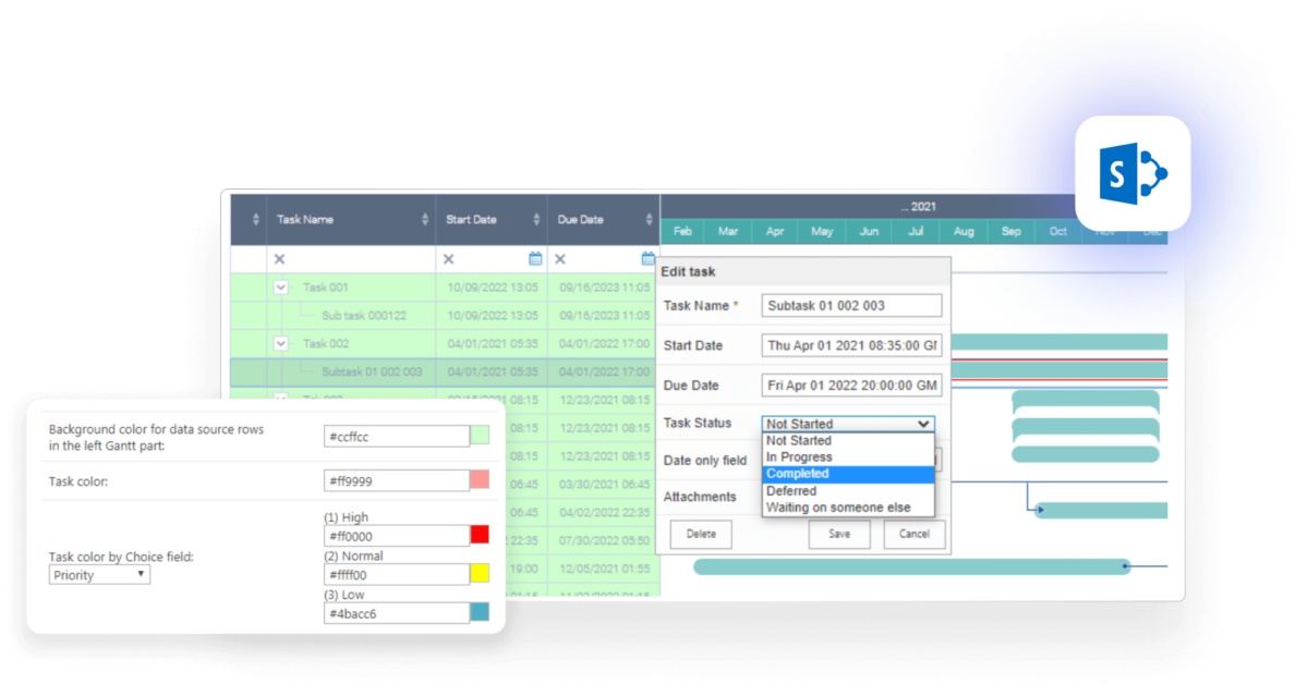 Virto Gantt Chart Web Part for SharePoint | Try now