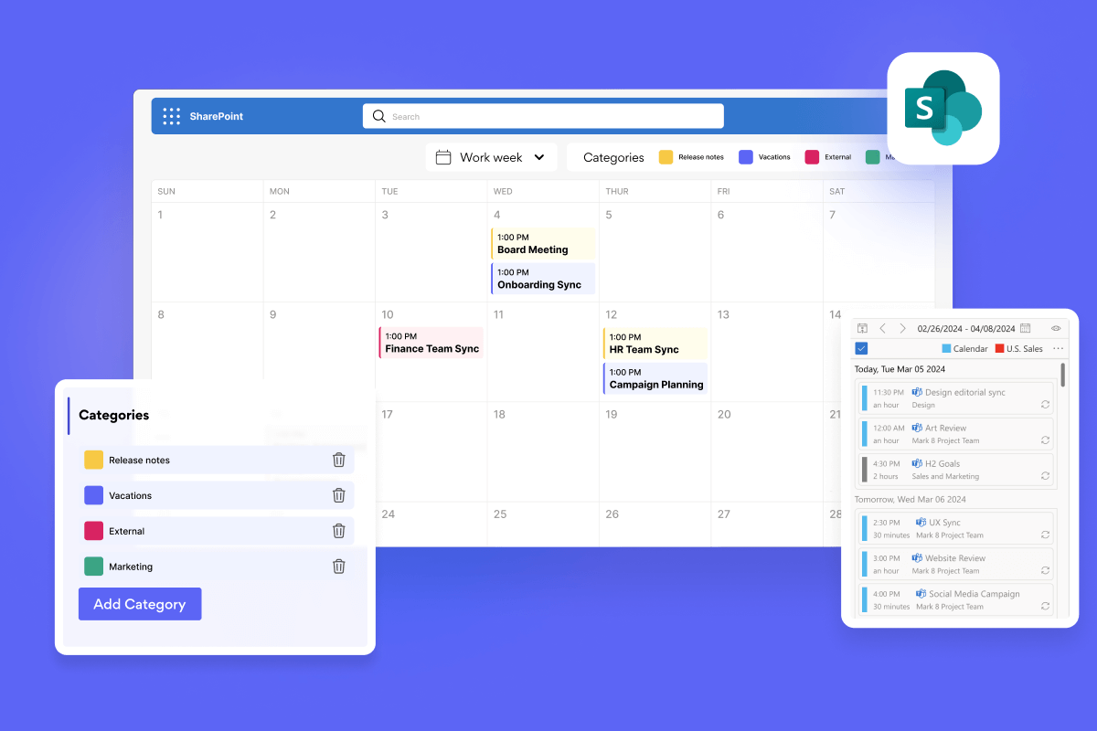 Virto Calendar App for SharePoint Online & Microsoft 365