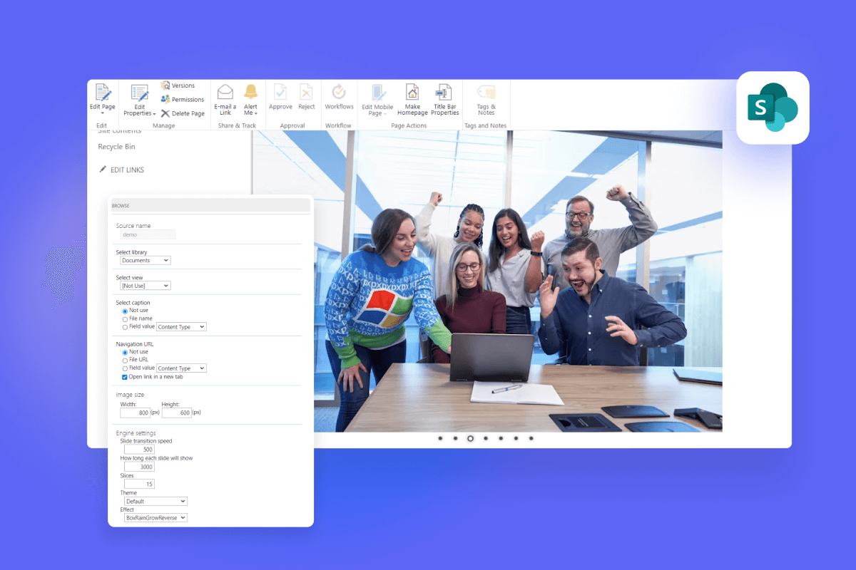 Virto Slideshow & Image Carousel App for SharePoint Online