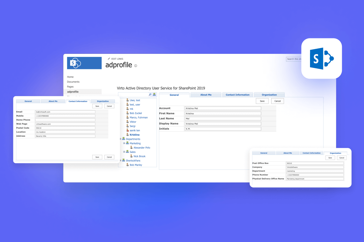 Virto Active Directory User Profile Sync Web Part | Try now